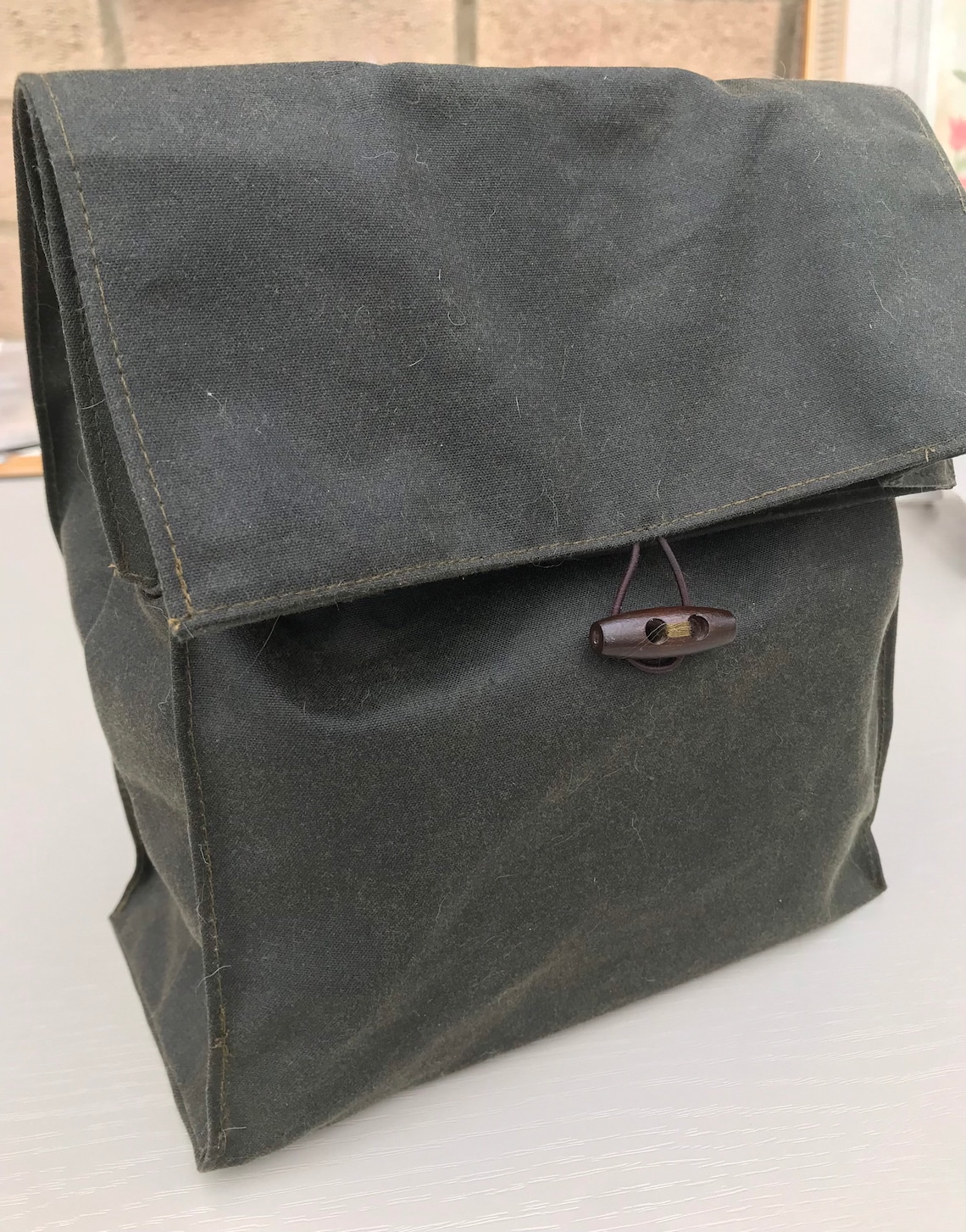 Waxed Cotton Canvas Lunch Sack Fold Over Lunch Bag. Reusable - Etsy UK
