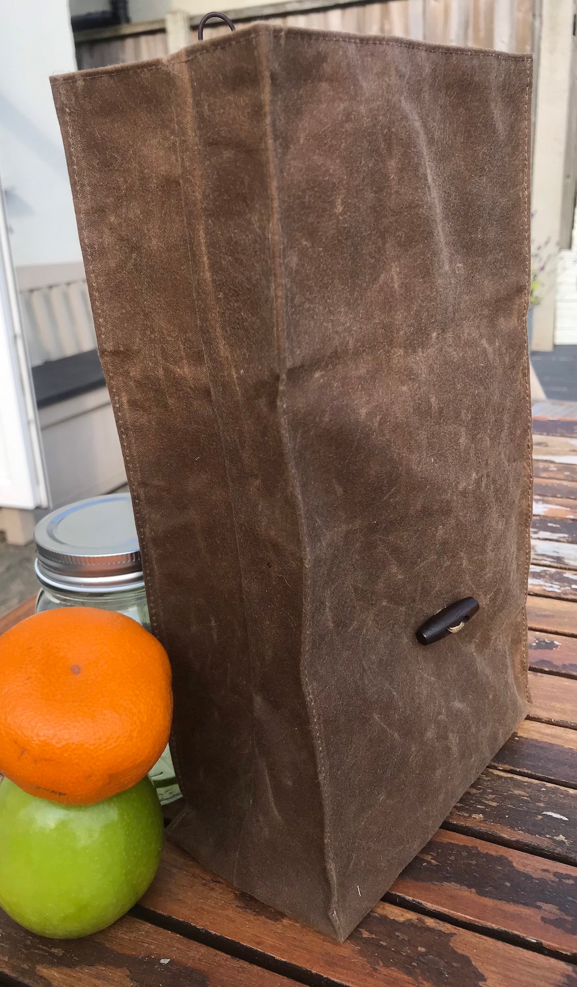 Waxed Cotton Canvas Lunch Sack Fold Over Lunch Bag. Reusable - Etsy UK