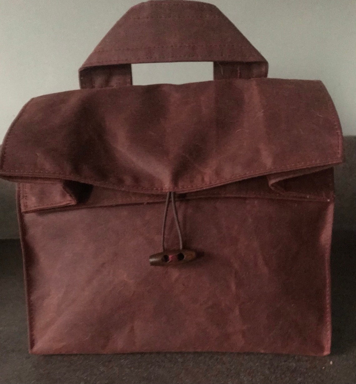 Waxed Cotton Canvas Lunch Sack Fold Over Lunch Bag. Reusable - Etsy UK