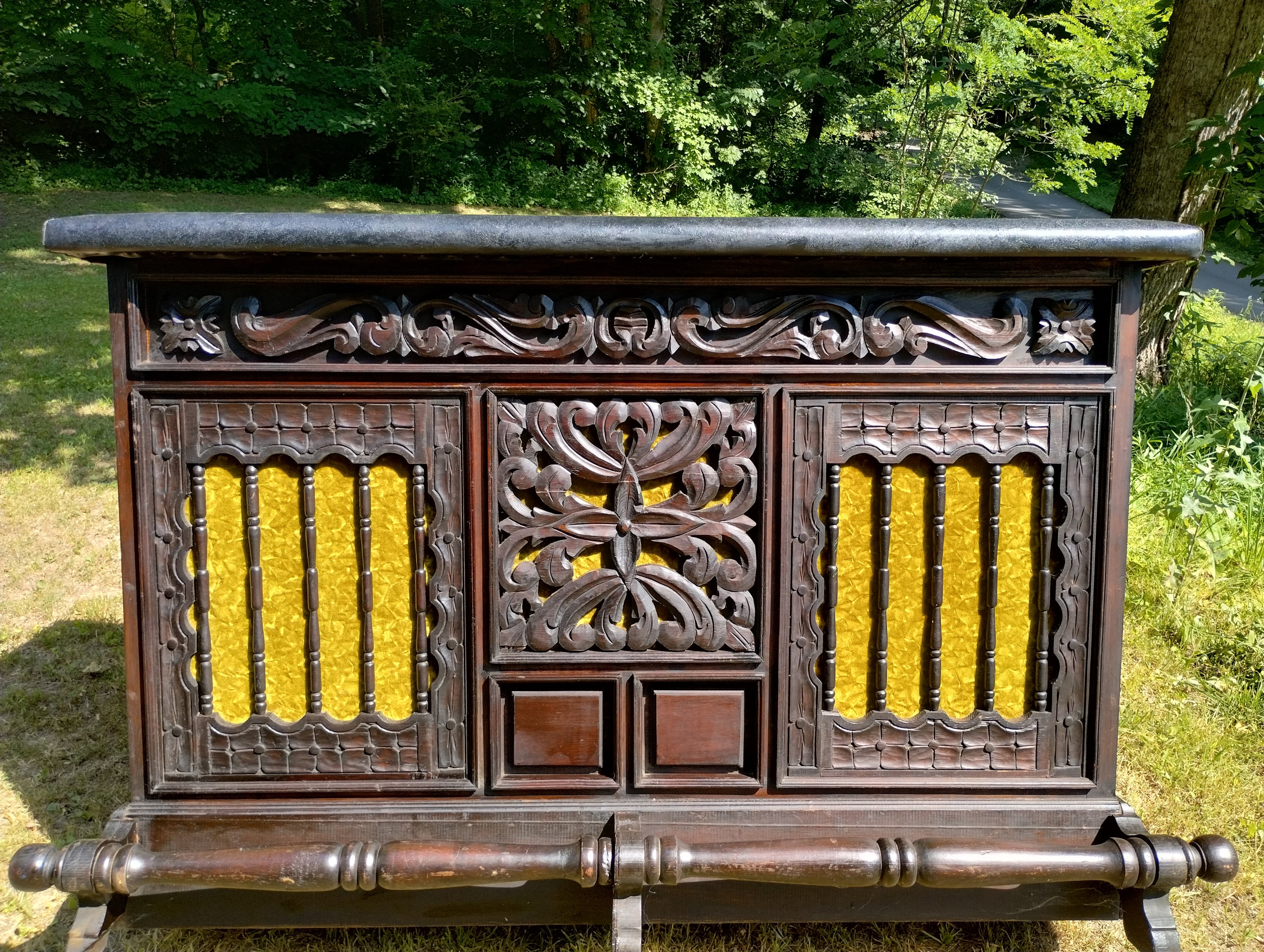 Vintage Spanish Revival Style Dry Bar With Inlaid Tile Top in Style of ...