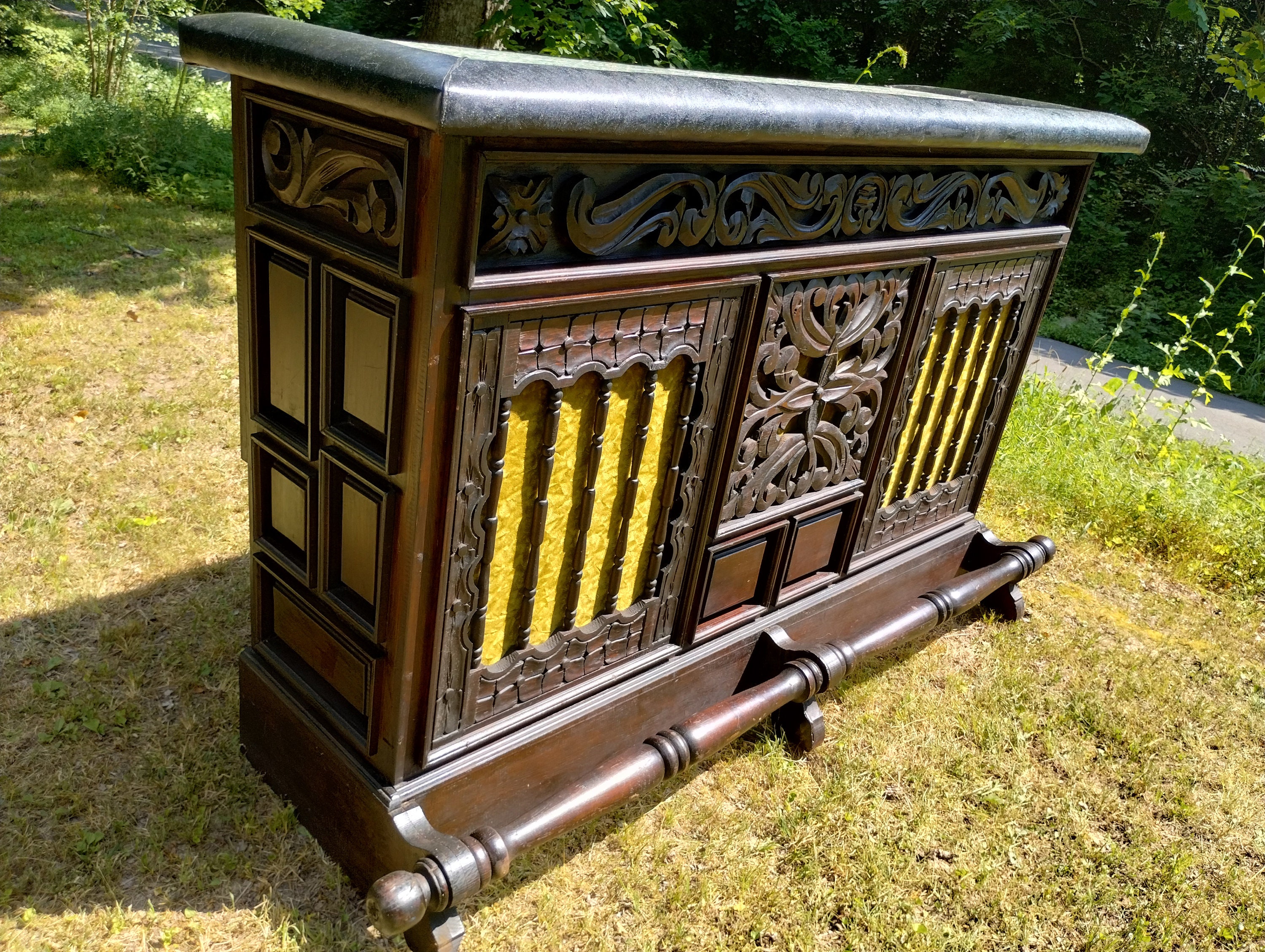Vintage Spanish Revival Style Dry Bar With Inlaid Tile Top in Style of ...