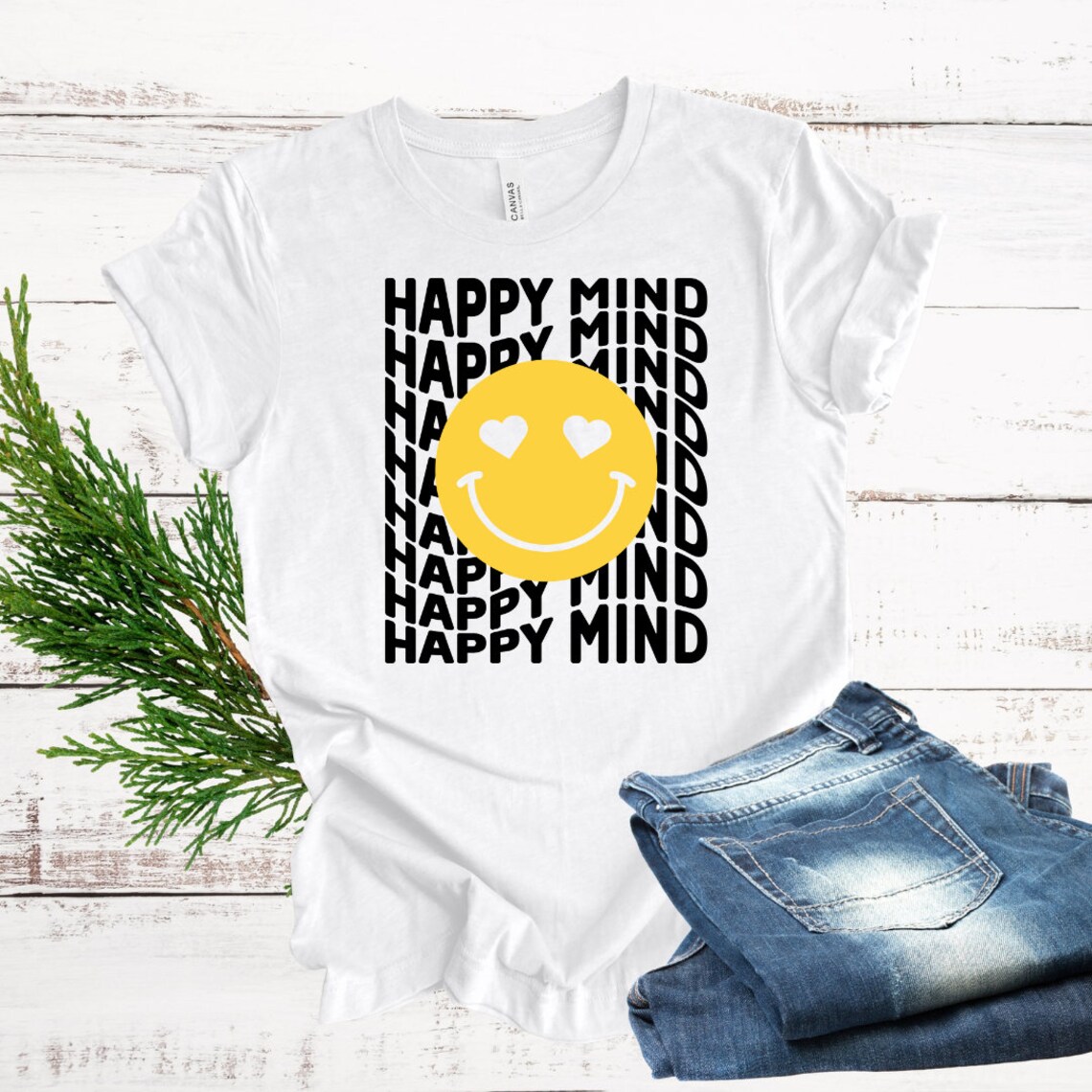 Happy Mind Smiley Face PNG - Positive Vibes Digital Design - Etsy
