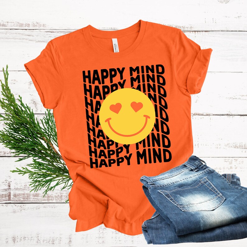 Happy Mind Smiley Face PNG - Positive Vibes Digital Design - Etsy