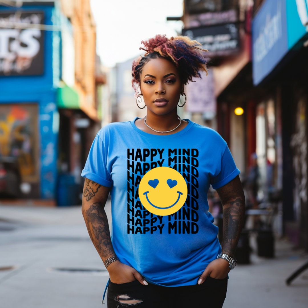 Happy Mind Smiley Face PNG - Positive Vibes Digital Design - Etsy