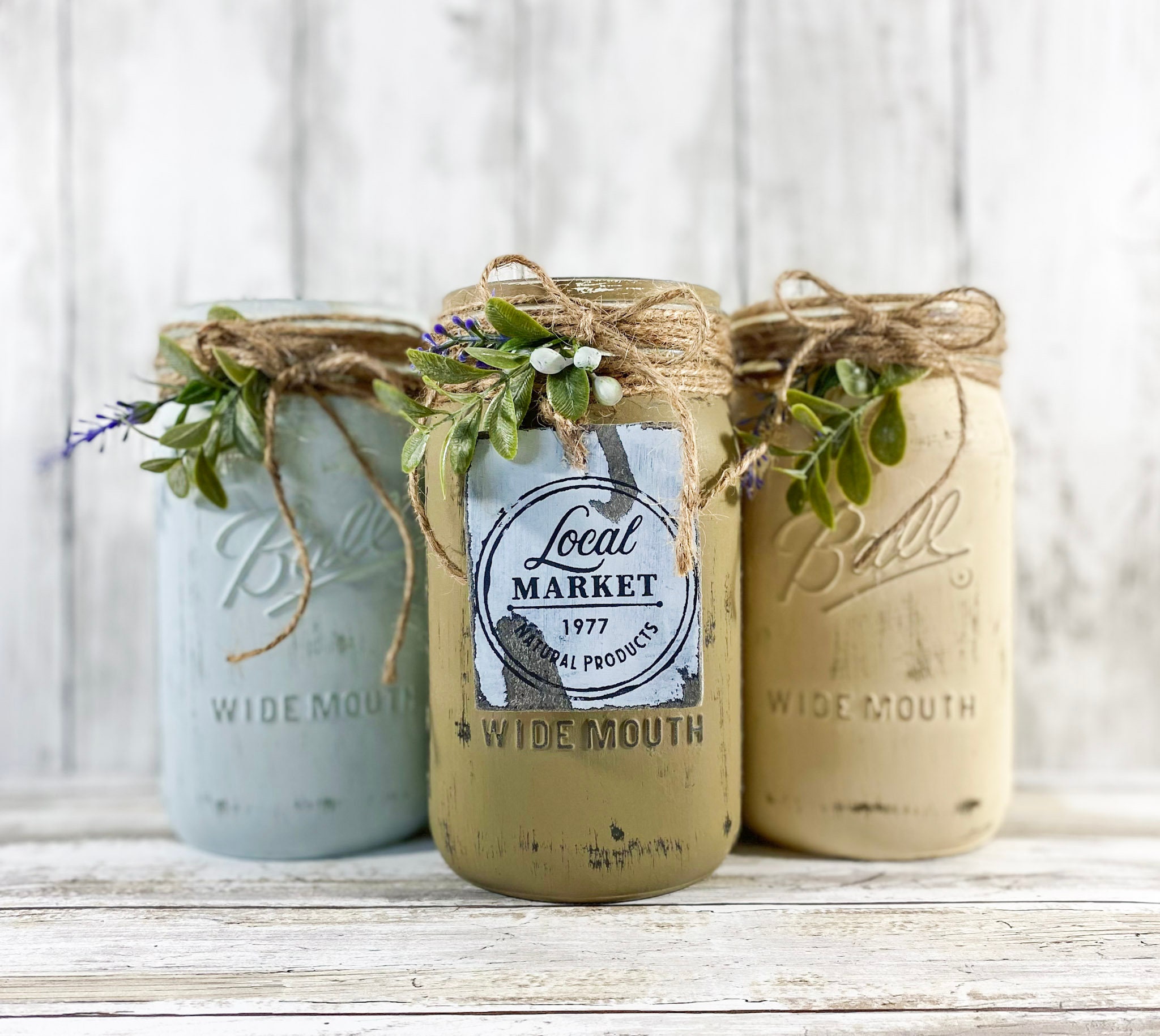 Farmhouse Mason Jars Centerpiece Rustic Mason Jars Rustic - Etsy