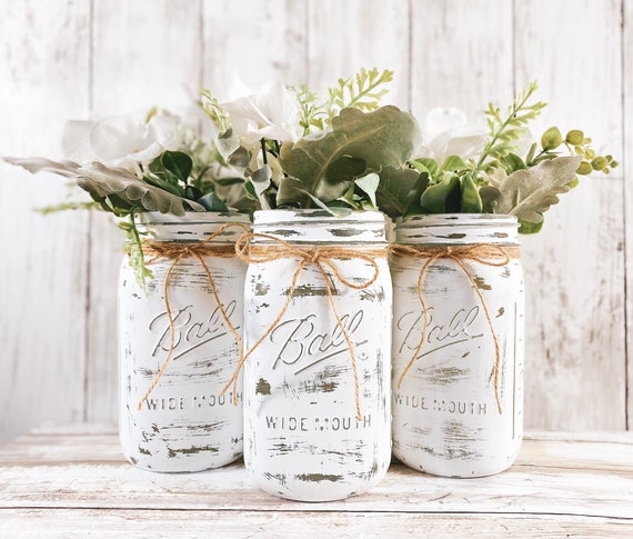 Farmhouse Mason Jars Centerpiece Farmhouse Home Décor - Etsy