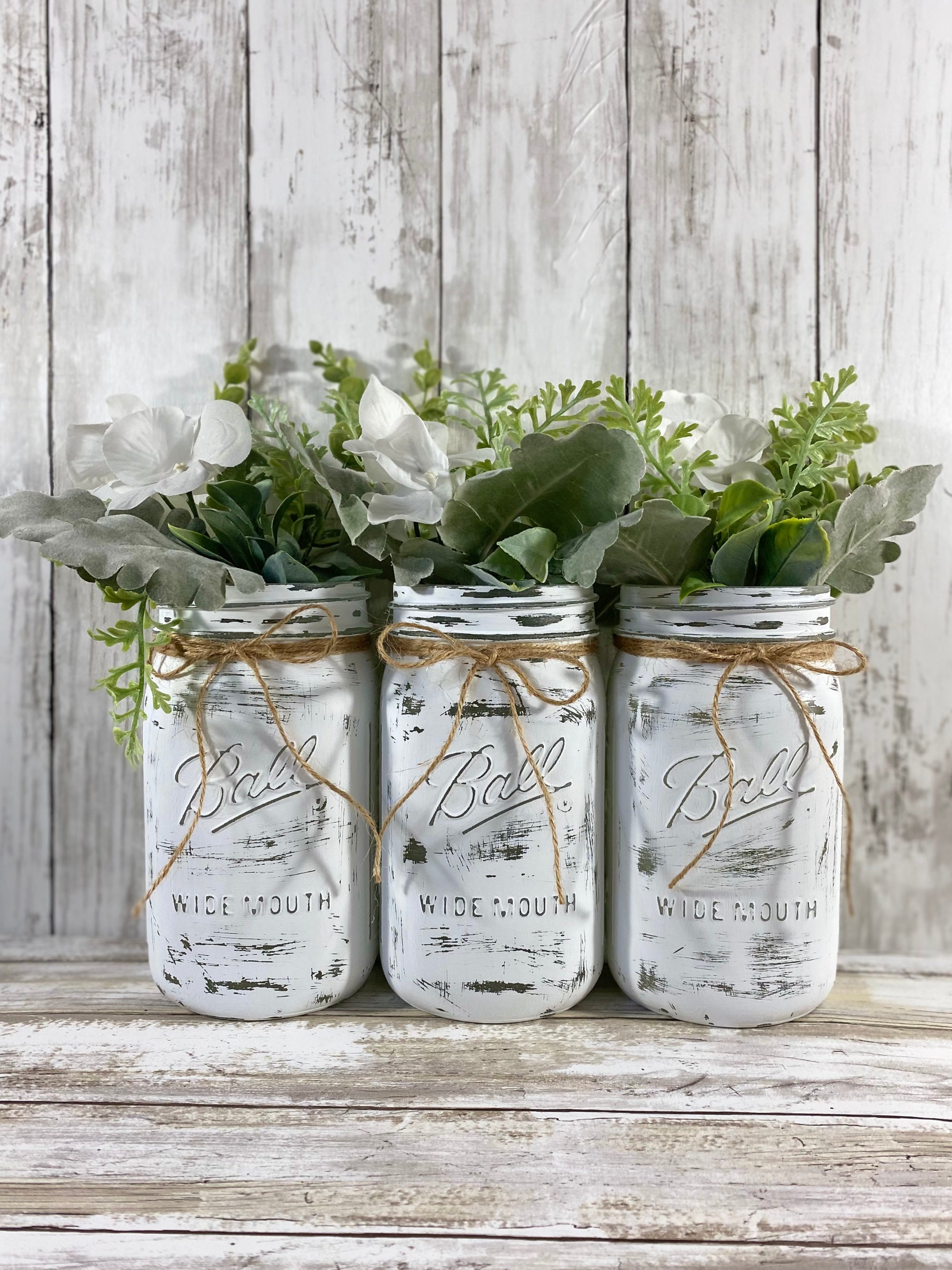 Farmhouse Mason Jars Centerpiece Farmhouse Home Décor | Etsy