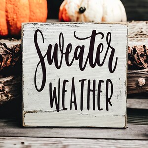 Sweater Weather Sign: Farmhouse Fall Tiered Tray Decor - Etsy