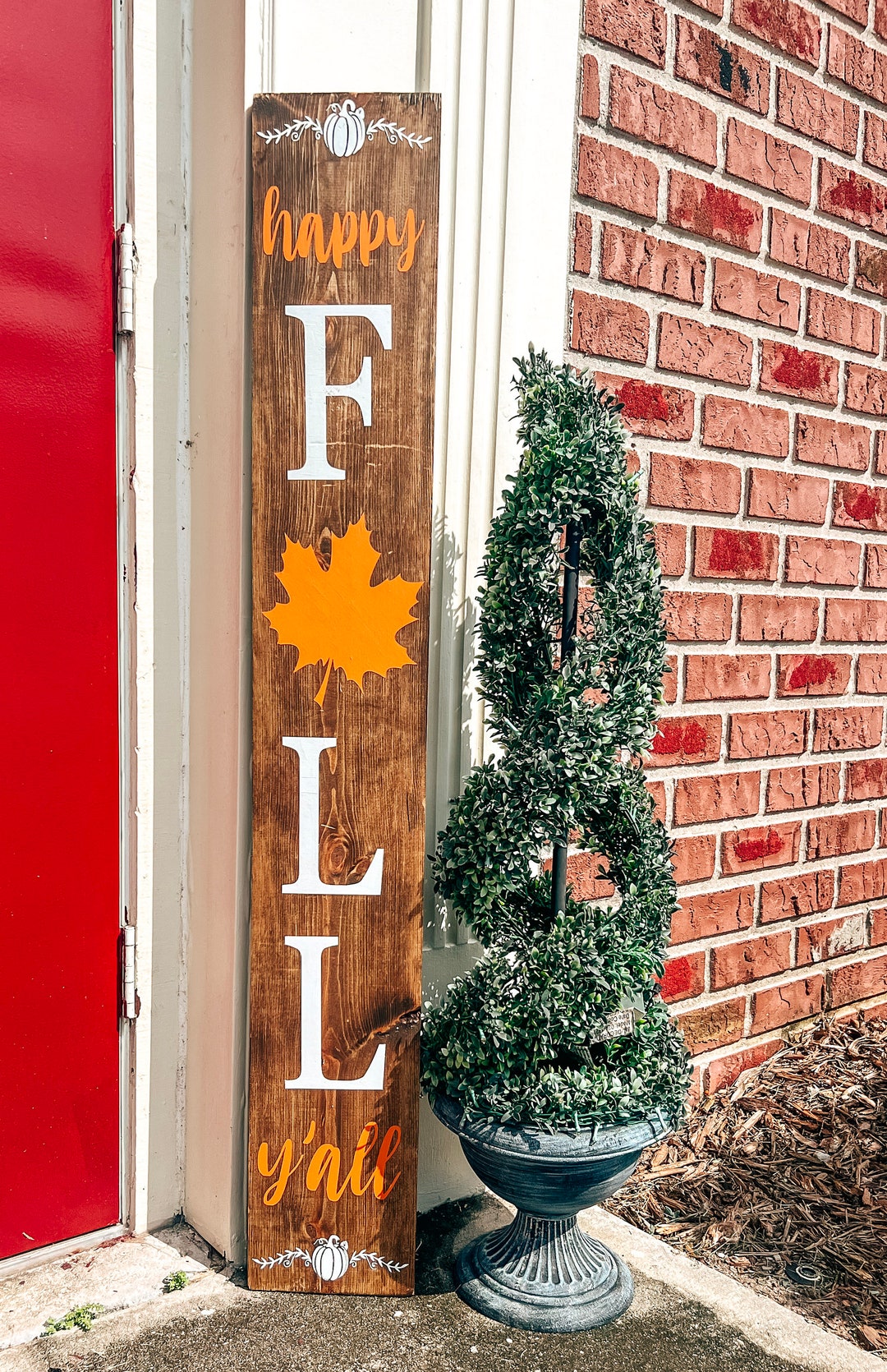 It's Fall Y'all Porch Sign | Front Porch Sign | Outdoor Porch Sign ...