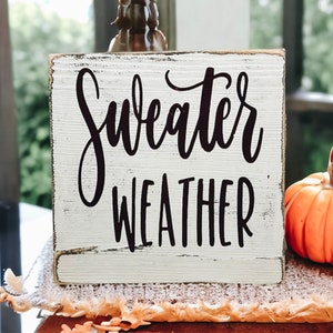 Sweater Weather Sign: Farmhouse Fall Tiered Tray Decor - Etsy