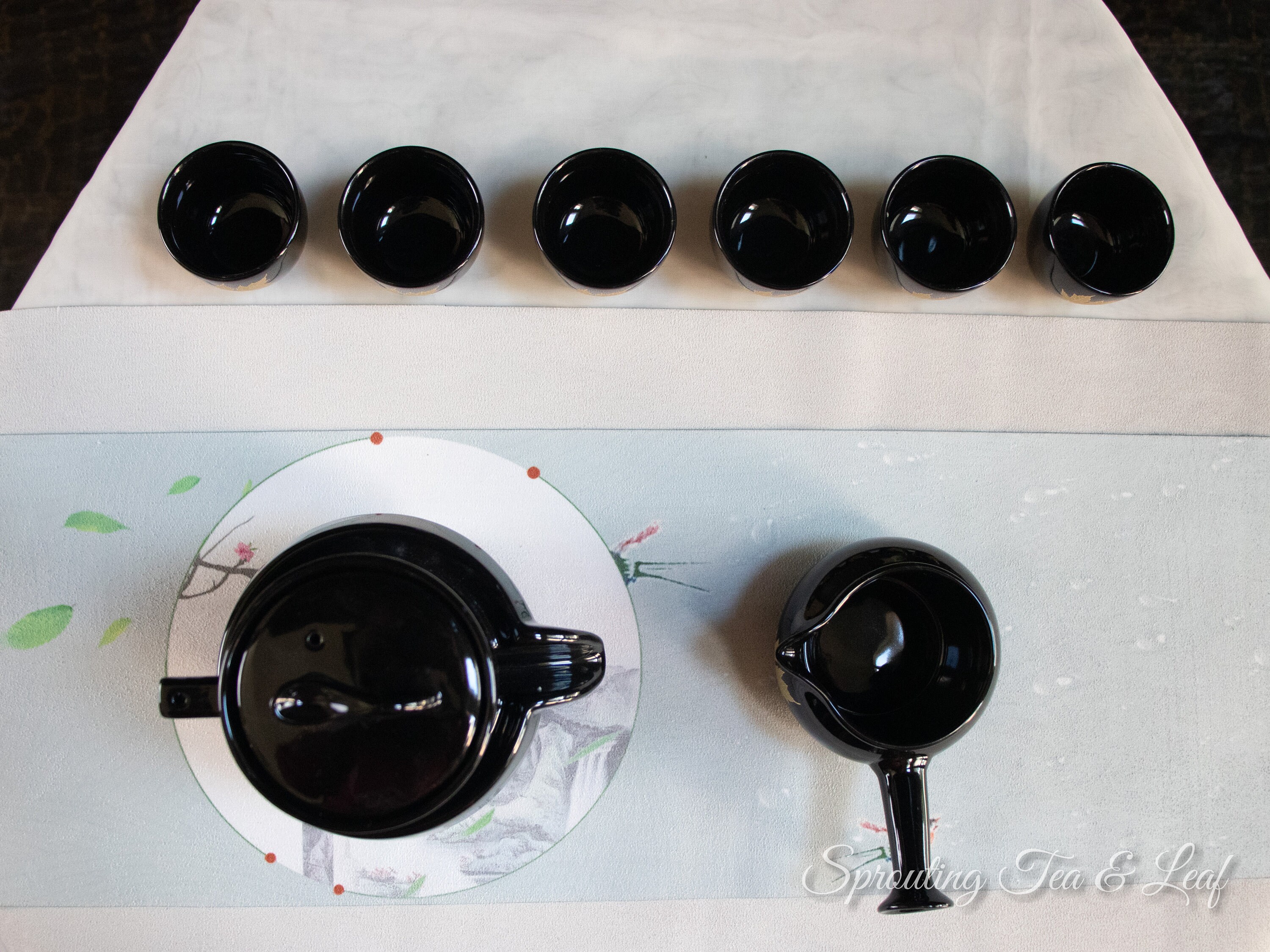 Lazy Millstone Golden Maple Chinese Black Ceramic Tea Set | Etsy