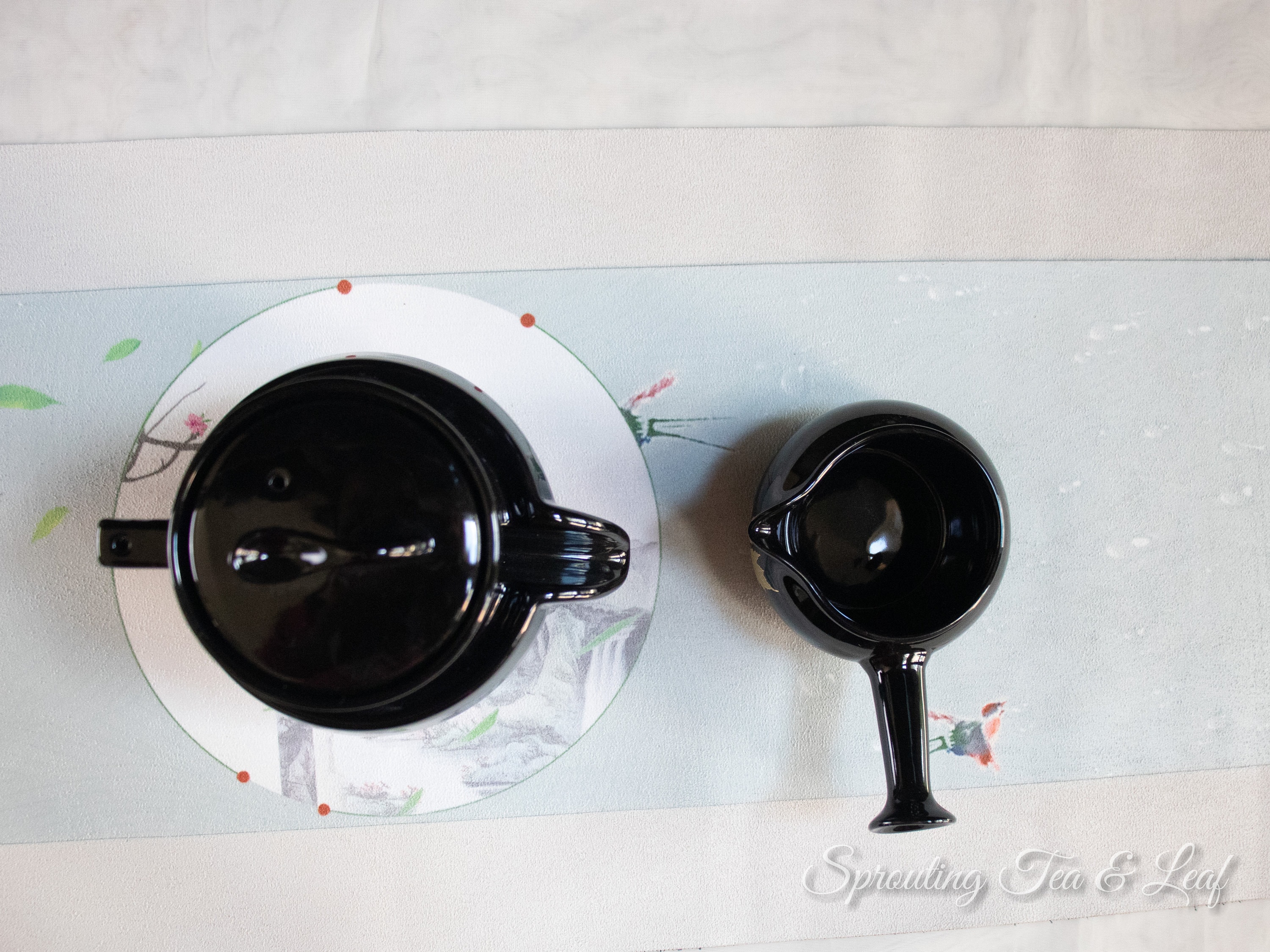 Lazy Millstone Golden Maple Chinese Black Ceramic Tea Set | Etsy