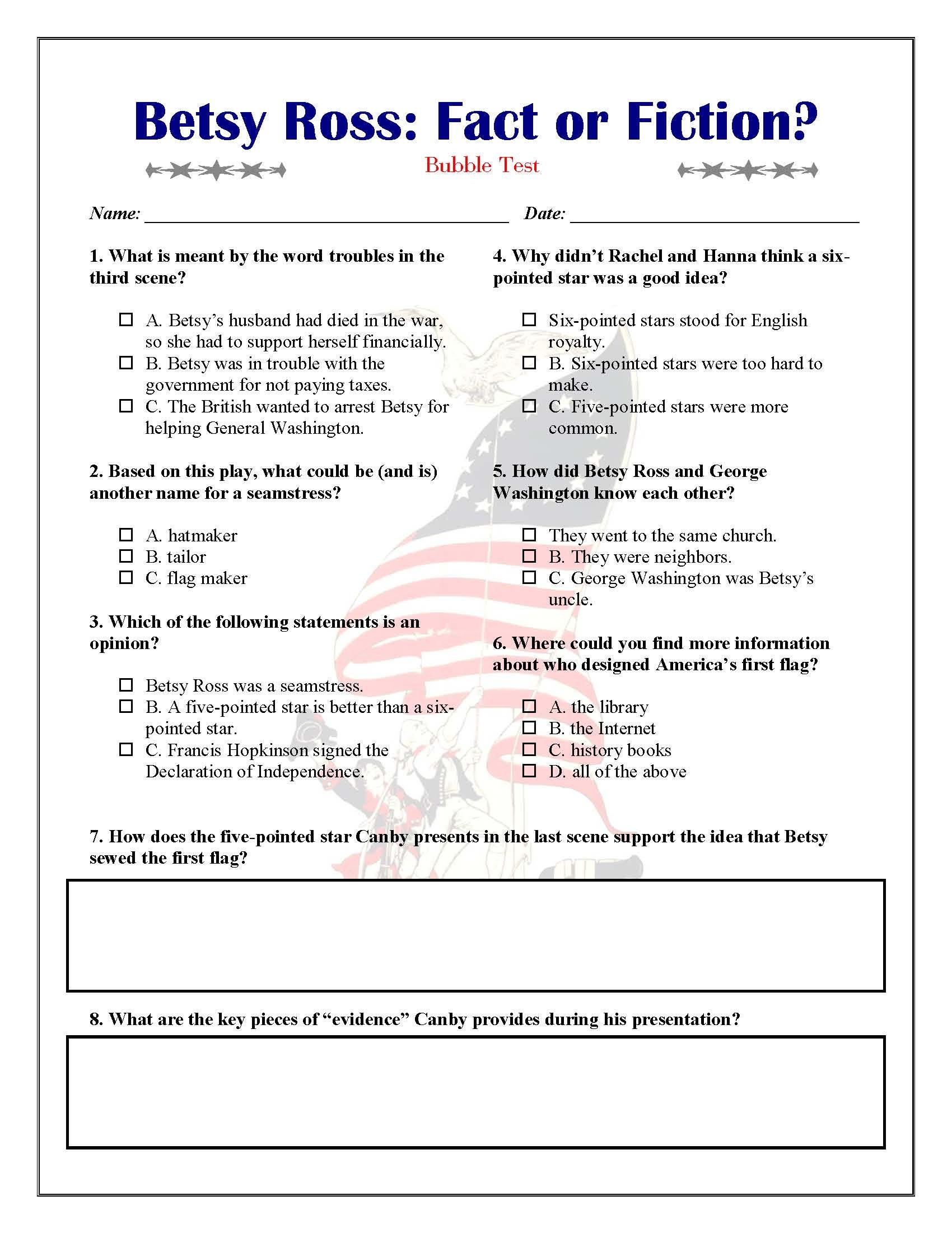 Reader's Theater: Betsy Ross Fact or Fiction - Etsy