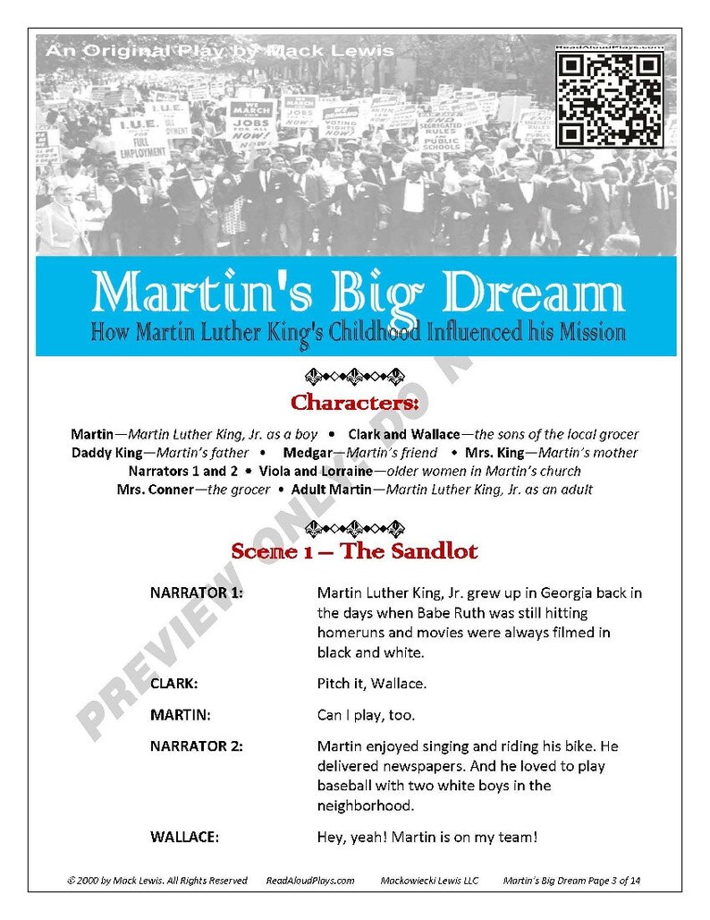 Martin's Big Dream Reader's Theater: the Childhood of Martin Luther ...