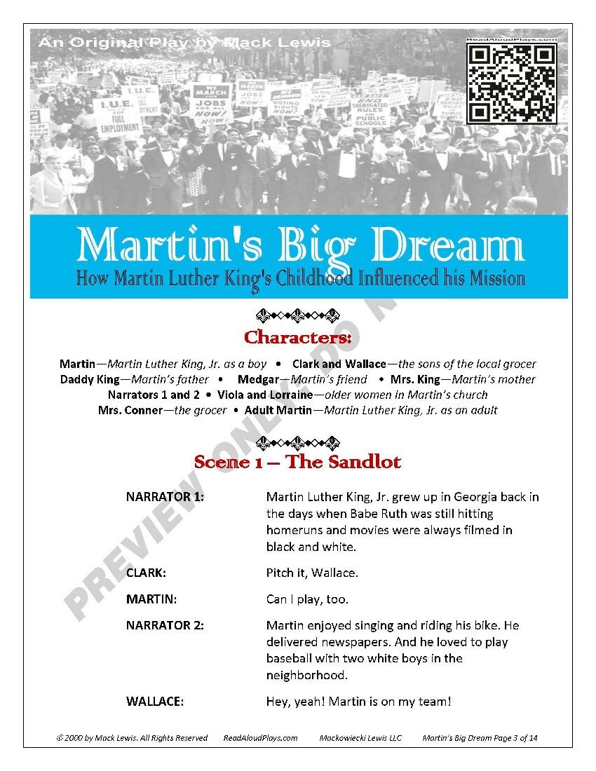 Martin's Big Dream Reader's Theater: the Childhood of Martin Luther ...
