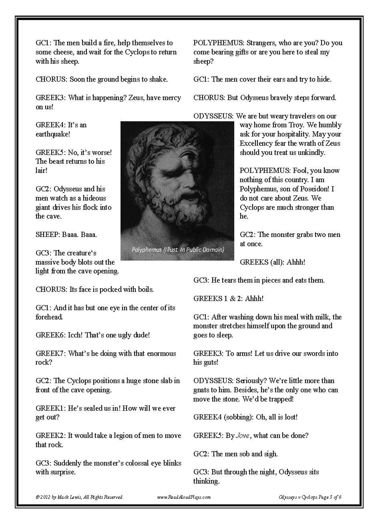 Cyclops v. Odysseus: Readers Theater from Homer's Odyssey - Etsy España