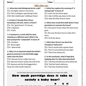 Goldilocks and the Three Bears Readers Theater - Etsy