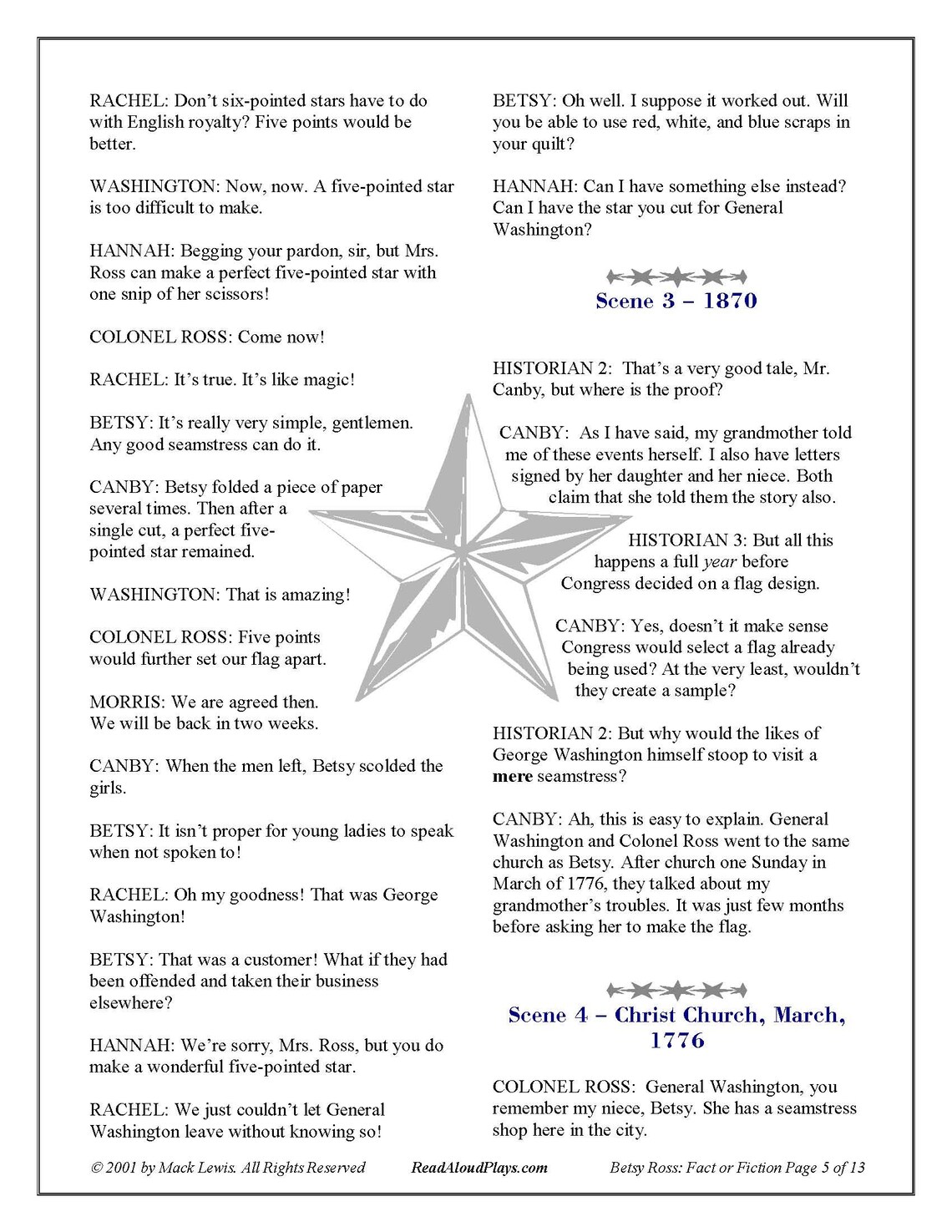 Reader's Theater: Betsy Ross Fact or Fiction - Etsy