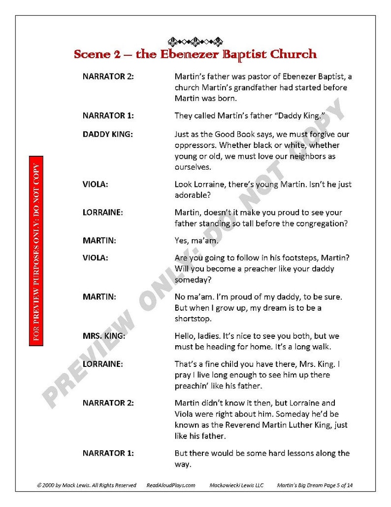 Martin's Big Dream Reader's Theater: the Childhood of Martin Luther ...