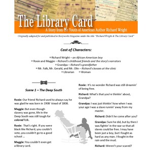 The Library Card Black History Reader's Theater - Etsy