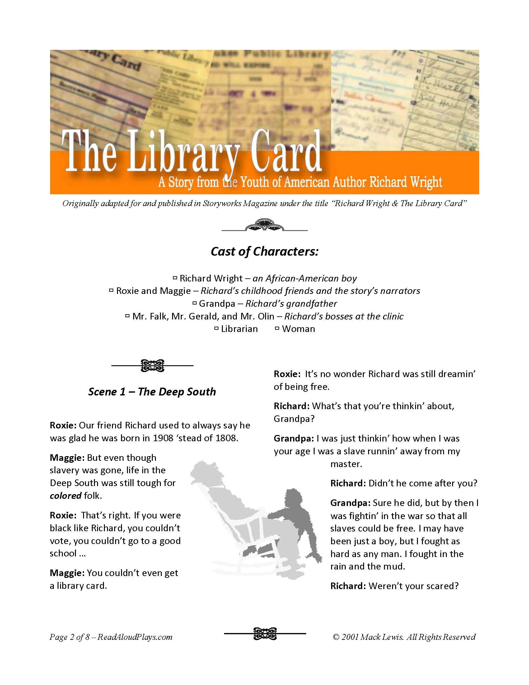 The Library Card Black History Reader's Theater - Etsy