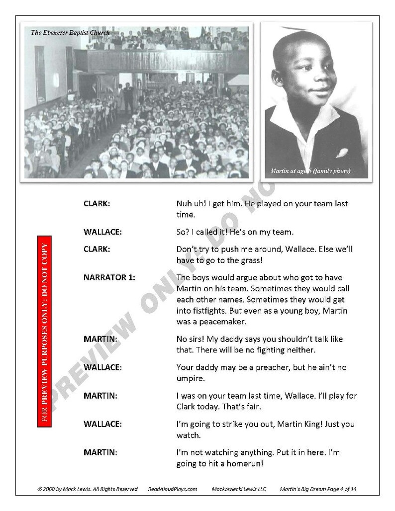 Martin's Big Dream Reader's Theater: the Childhood of Martin Luther ...