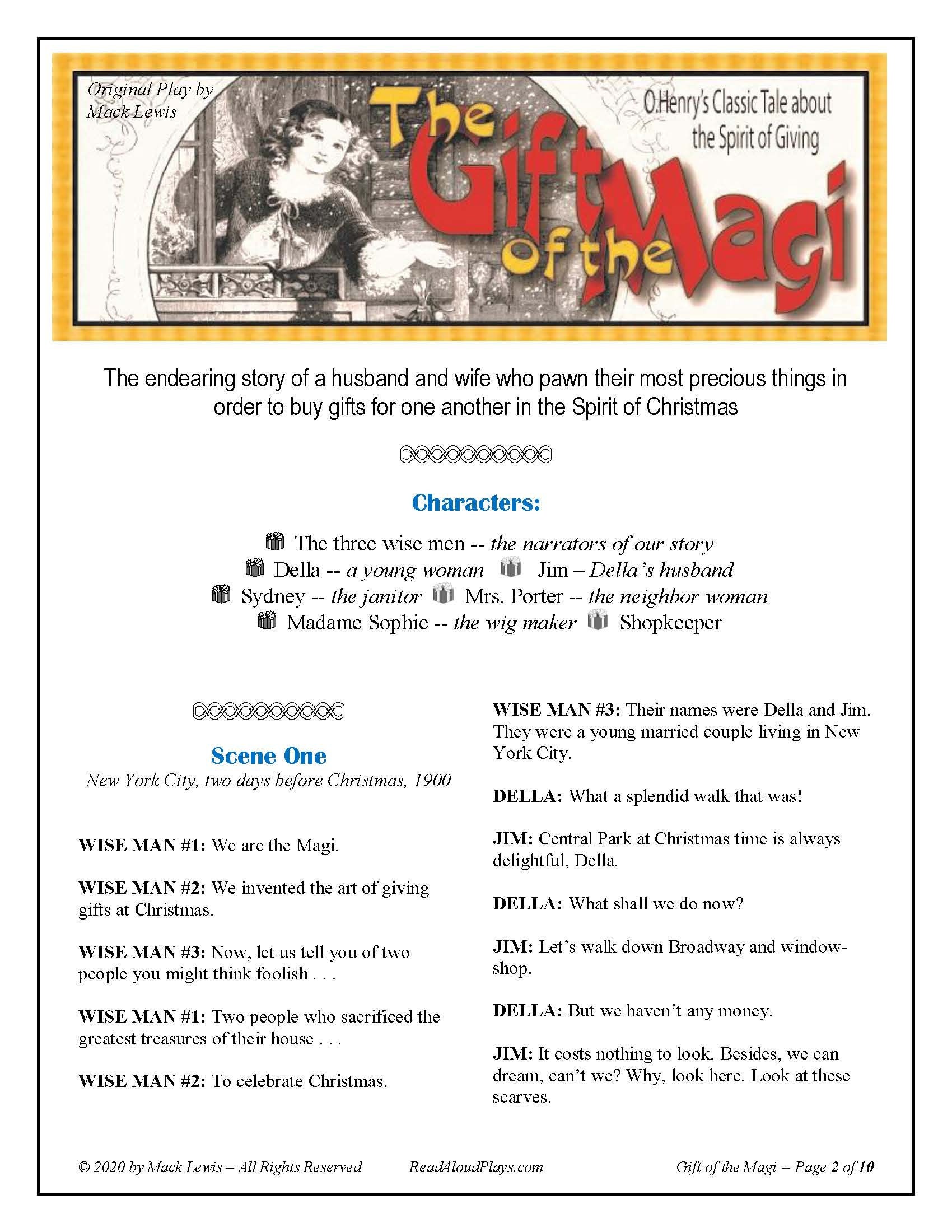 Gift of the Magi Christmas Readers Theater Class Set of Play Scripts - Etsy