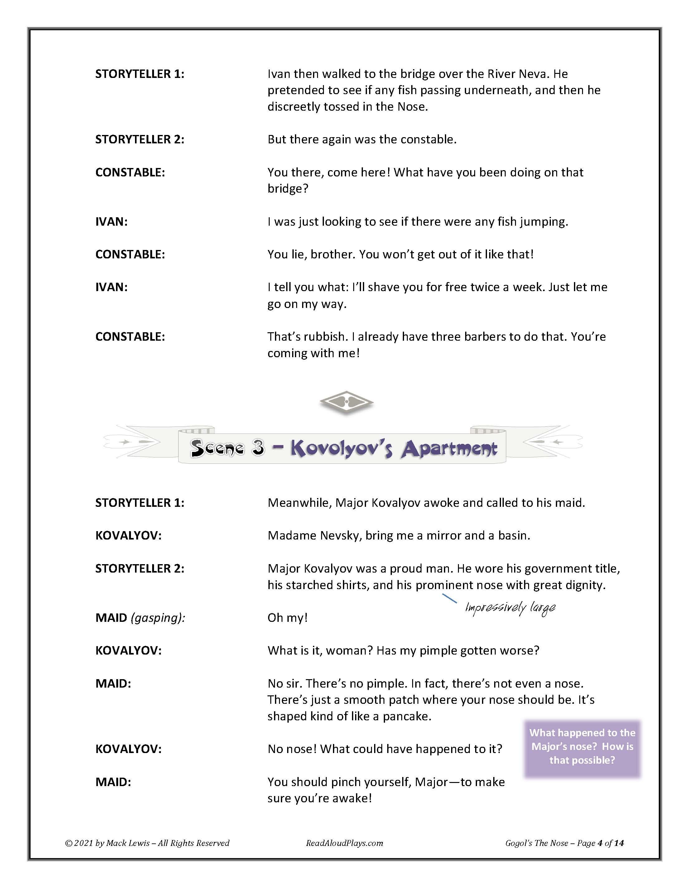 Gogol's the Nose Reader's Theater - Etsy