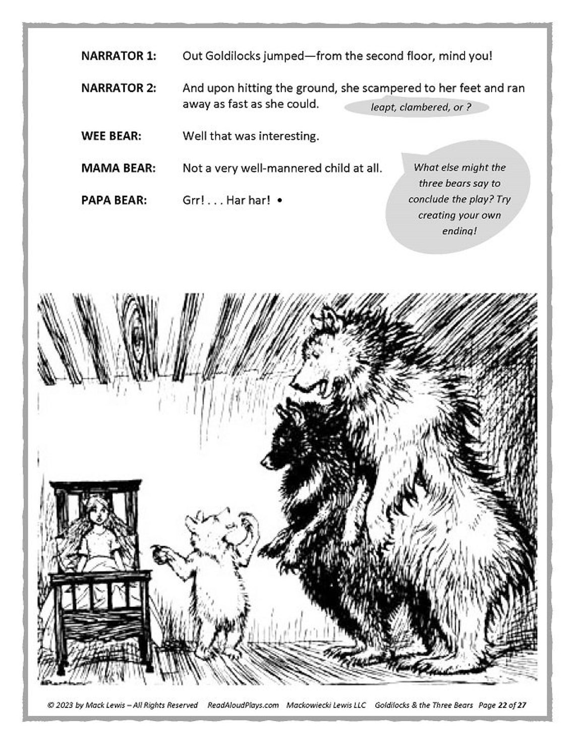 Goldilocks and the Three Bears Readers Theater - Etsy