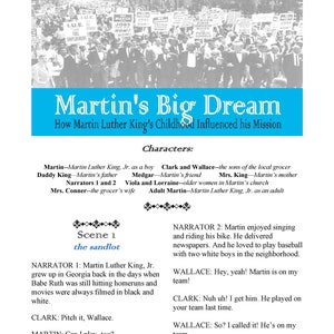 Martin's Big Dream Reader's Theater: the Childhood of - Etsy