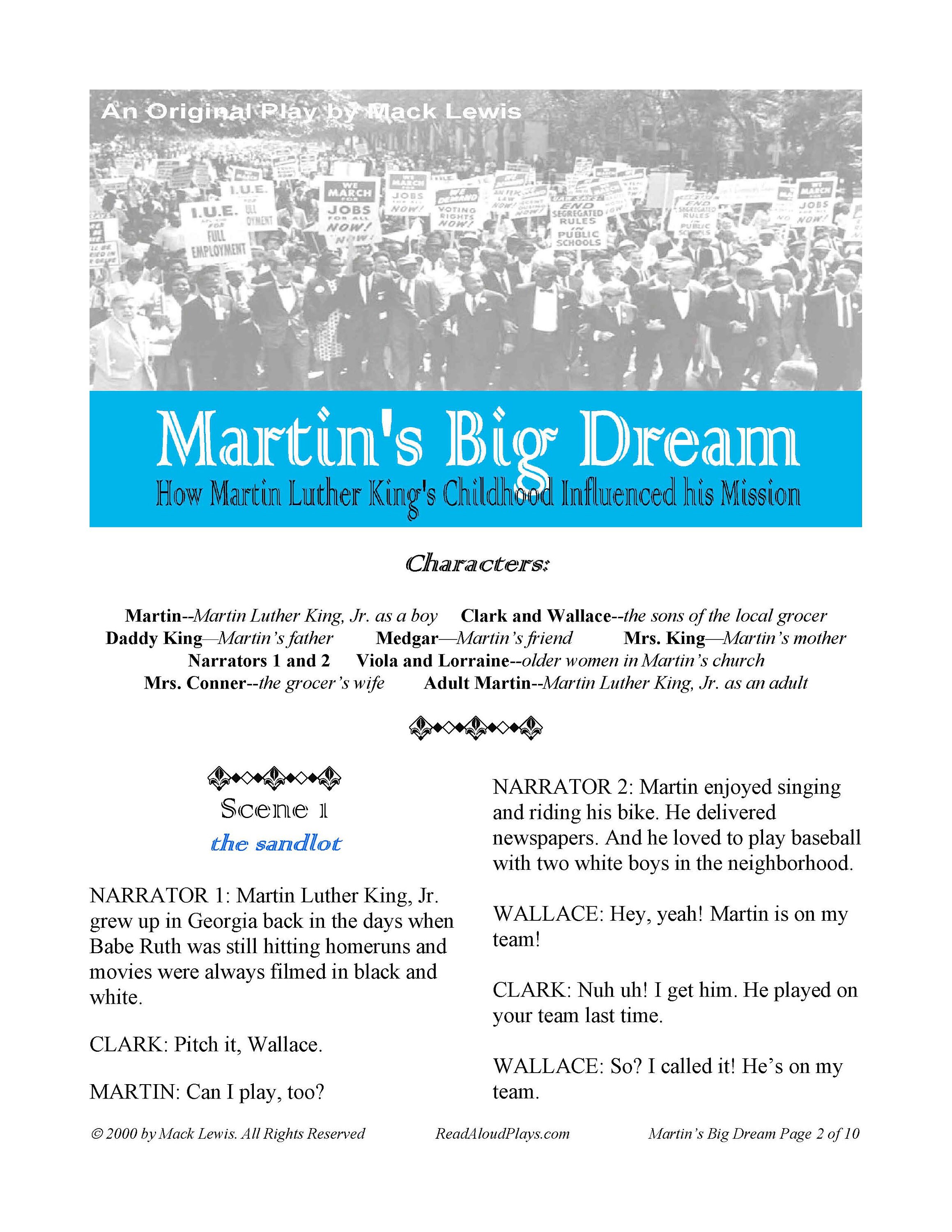 Martin's Big Dream Reader's Theater: the Childhood of - Etsy