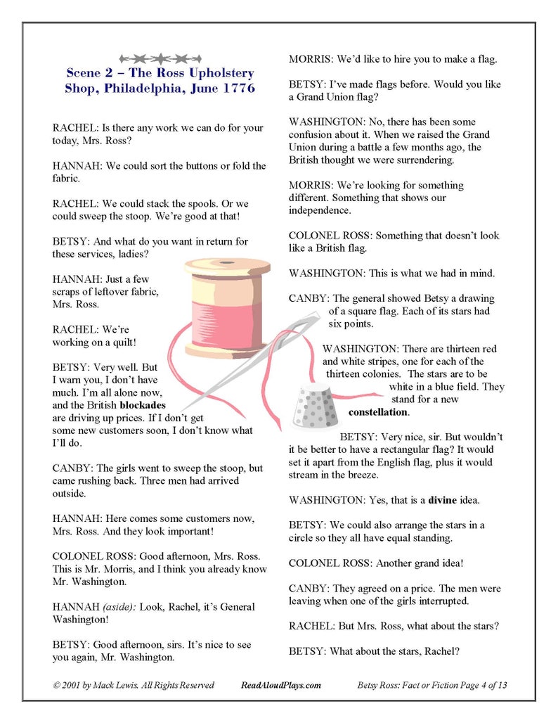 Reader's Theater: Betsy Ross Fact or Fiction - Etsy