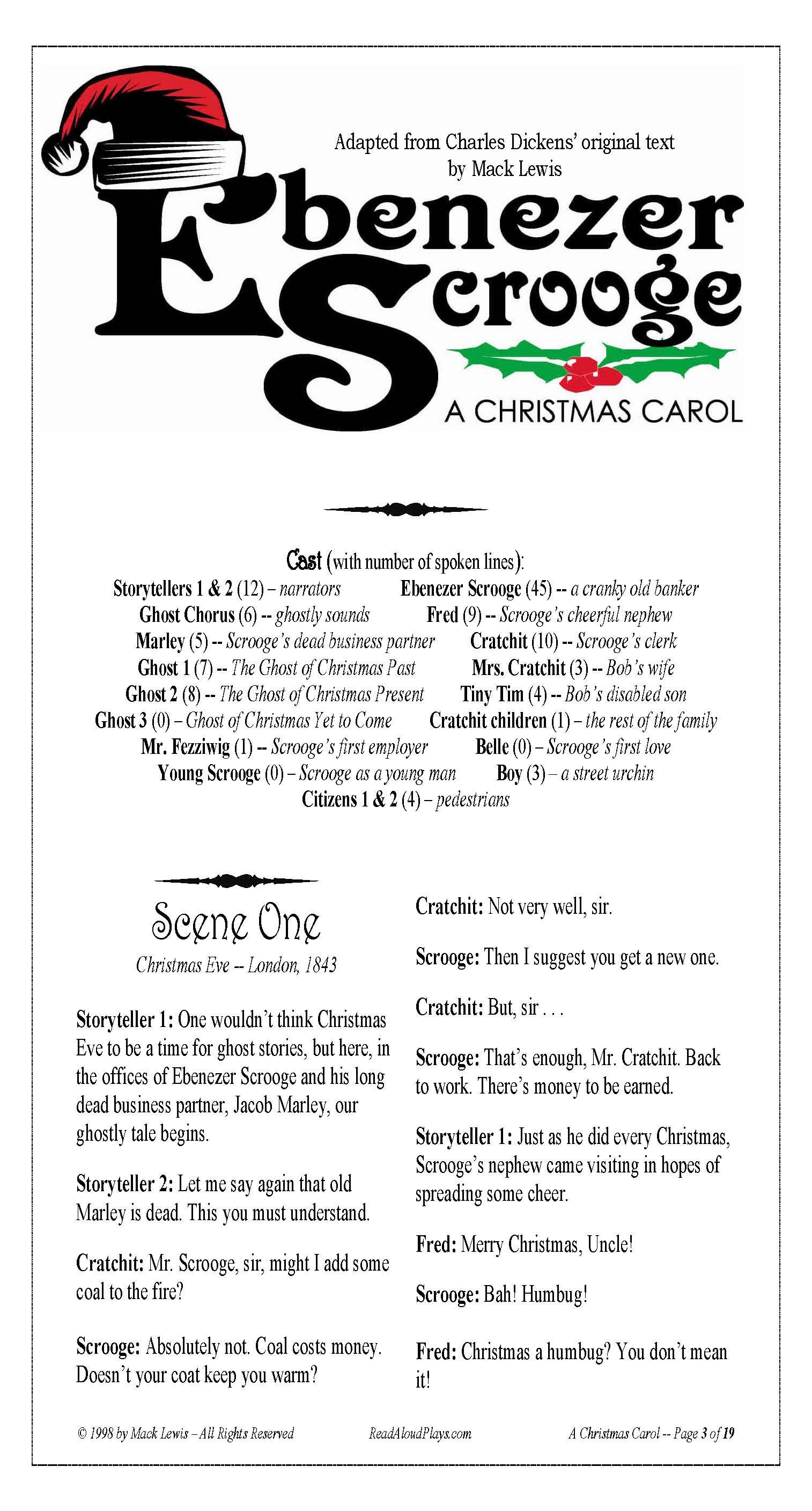 A Christmas Carol Classroom Play Script From Storyworks Magazine - Etsy