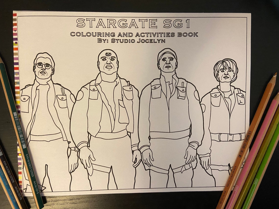 Stargate SG1 Adult Colouring Activity and Puzzle Book 40 | Etsy