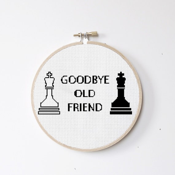Charles and Erik Chess Goodbye Old Friend Cross Stitch | Etsy