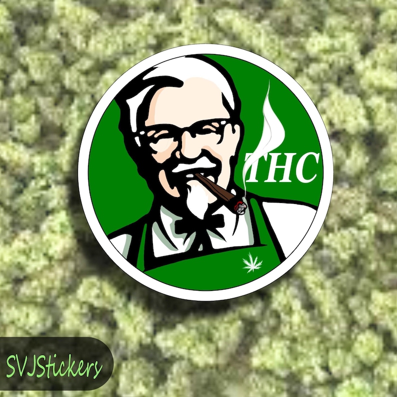 THC sticker cool KFC vinyl decal cool weed stickers | Etsy