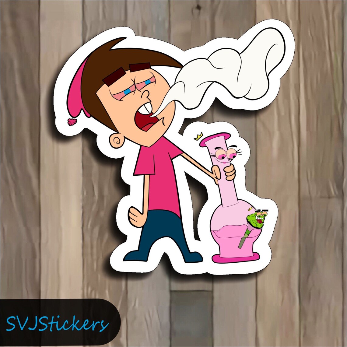 Smoking Timmy Turner and Fairies cool weed sticker stoner | Etsy