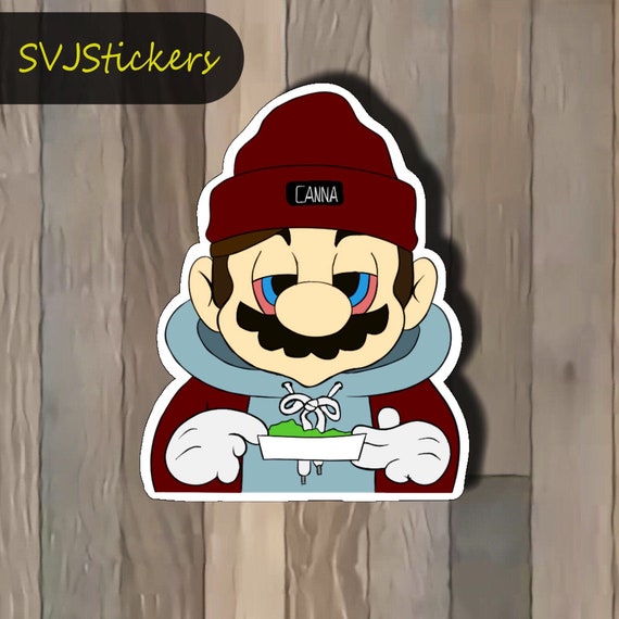Stoned Mario Dope Weed Sticker Laptop Decal | Etsy