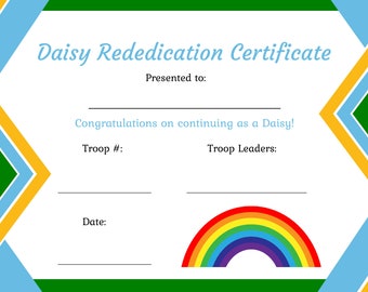 Daisy Rededication Certificate - Etsy