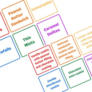 Girl Scout Cookie Memory Game - ABC Bakers - Etsy