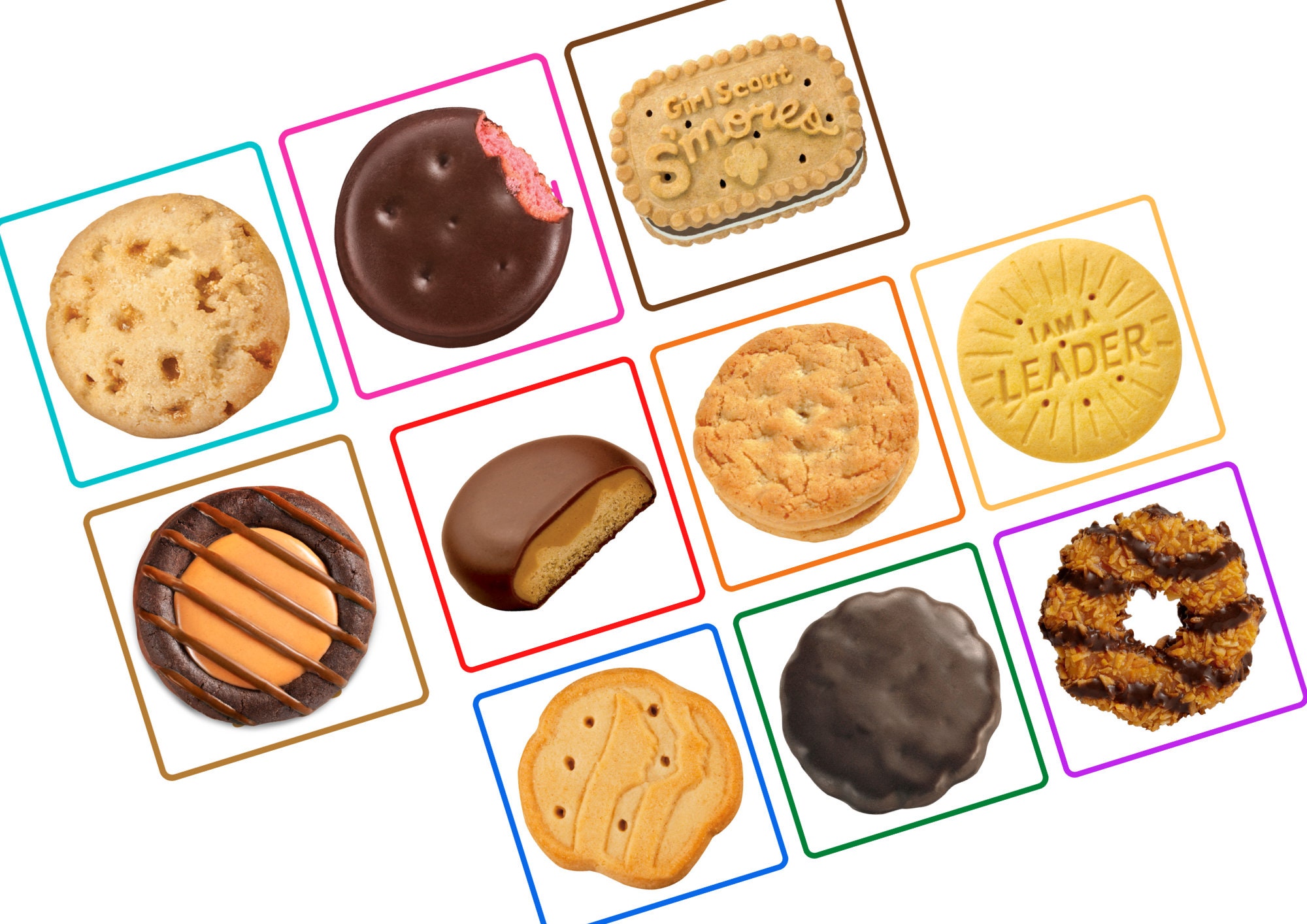 Girl Scout Cookie Memory Game - Little Brownie - Etsy