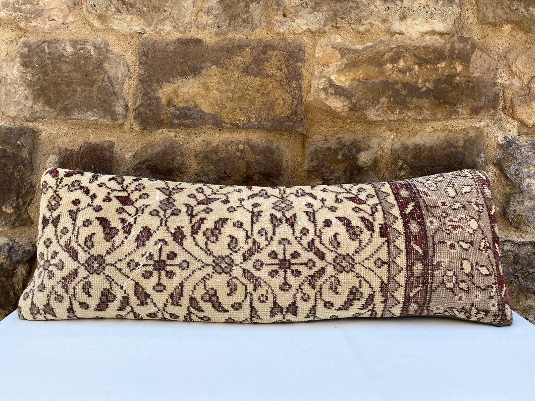 Lumbar Bed Decor Pillow Boho Long Pillow for Bed Decorative - Etsy