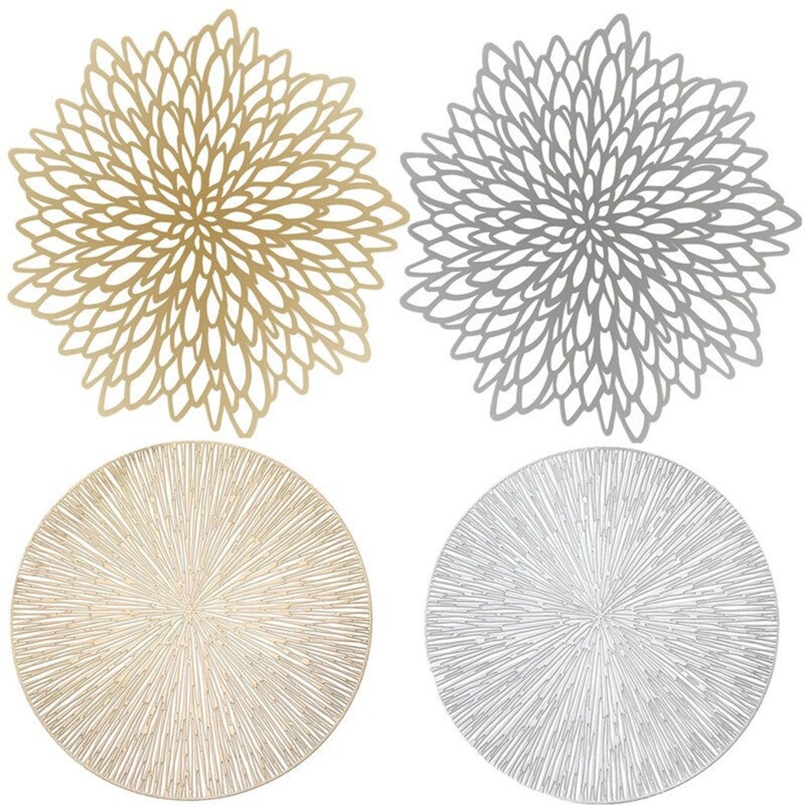 Luxurious Dinning/ Kitchen Table Mat Set Gold & Silver - Etsy