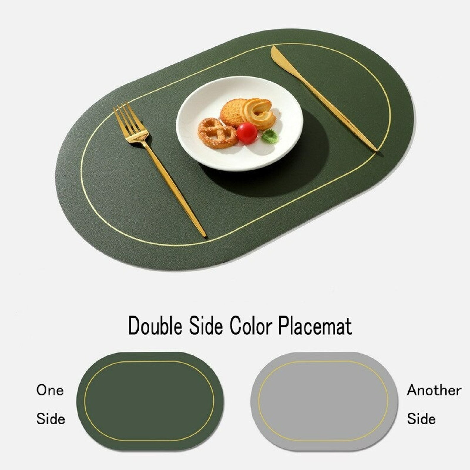 Double-sided Color PVC Leather Waterproof & Oil-proof Placemats (A Set ...