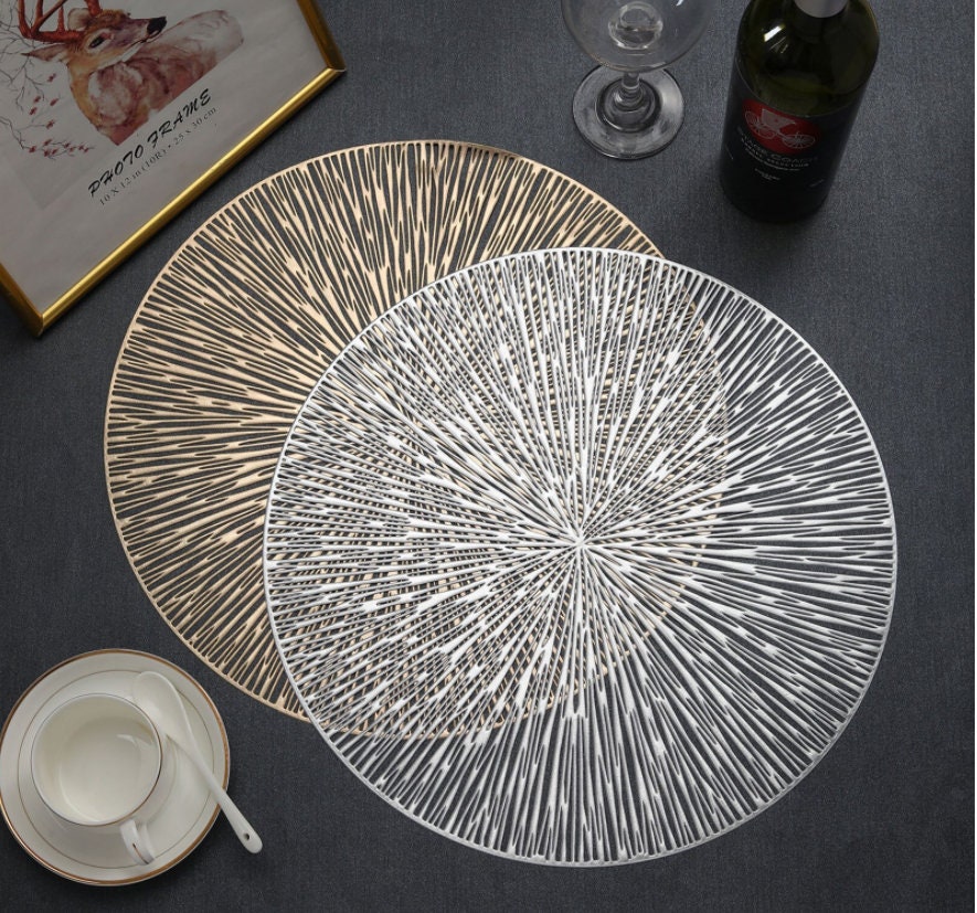 Luxurious Dinning/ Kitchen Table Mat Set Gold & Silver - Etsy