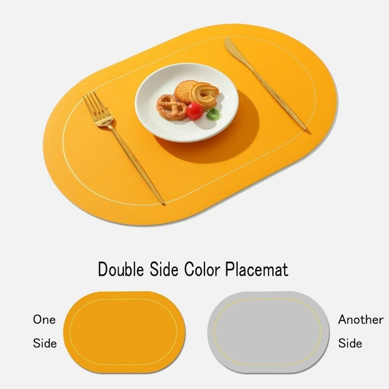 Double-sided Color PVC Leather Waterproof & Oil-proof Placemats (A Set ...