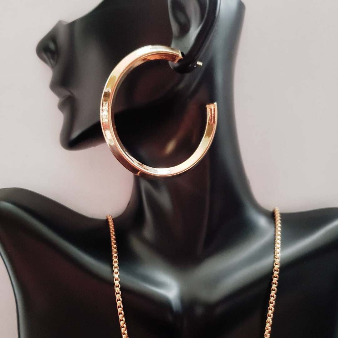 Gold Half Hoops, 2in, 5 Guage. Large and Thick. Gold Plated Stainless ...