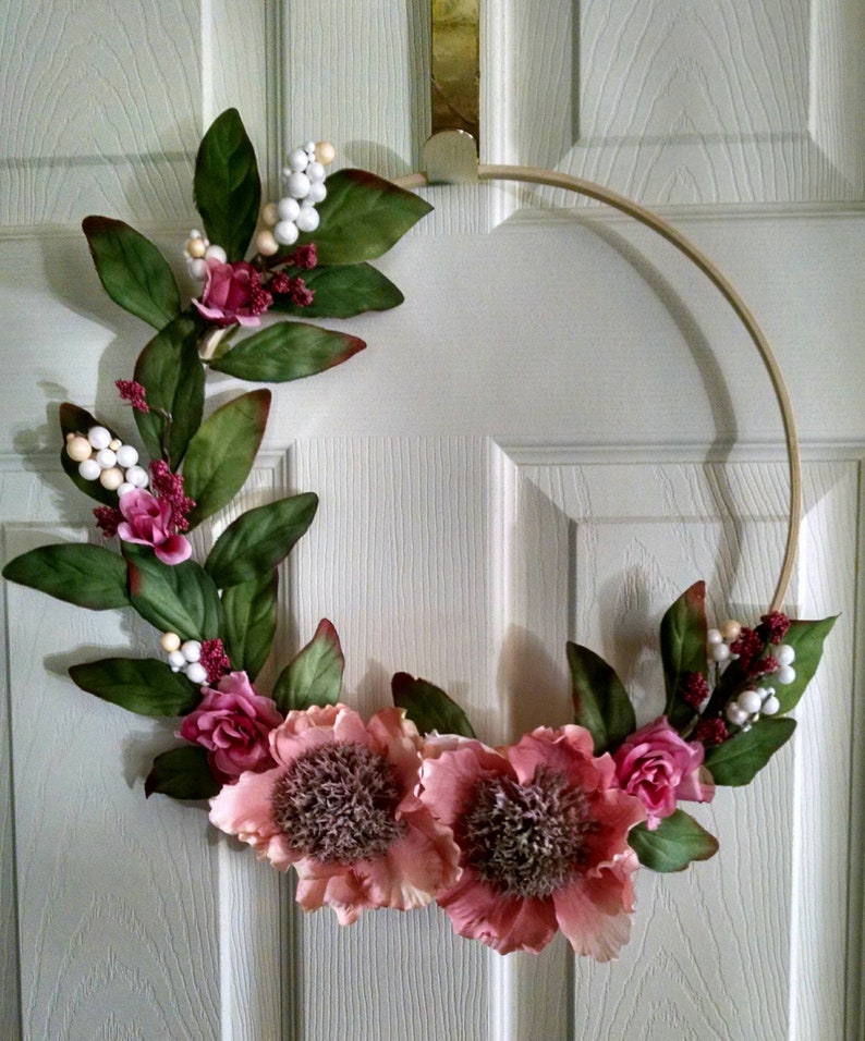 12 Inch ELEGANT WEDDING Bouquet WREATH Embroidery Hoop Wreath Floral ...