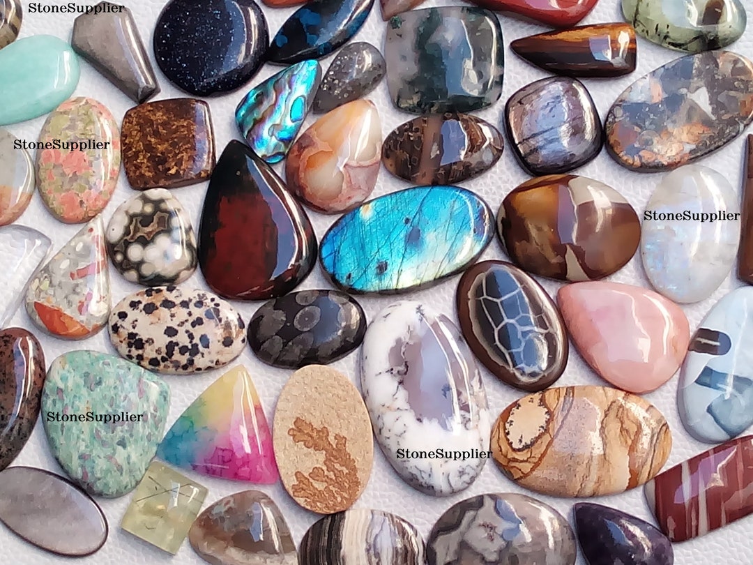 Mixed Gemstone Cabochons Lot, Jewelry Making, Various Shapes & Sizes - Etsy