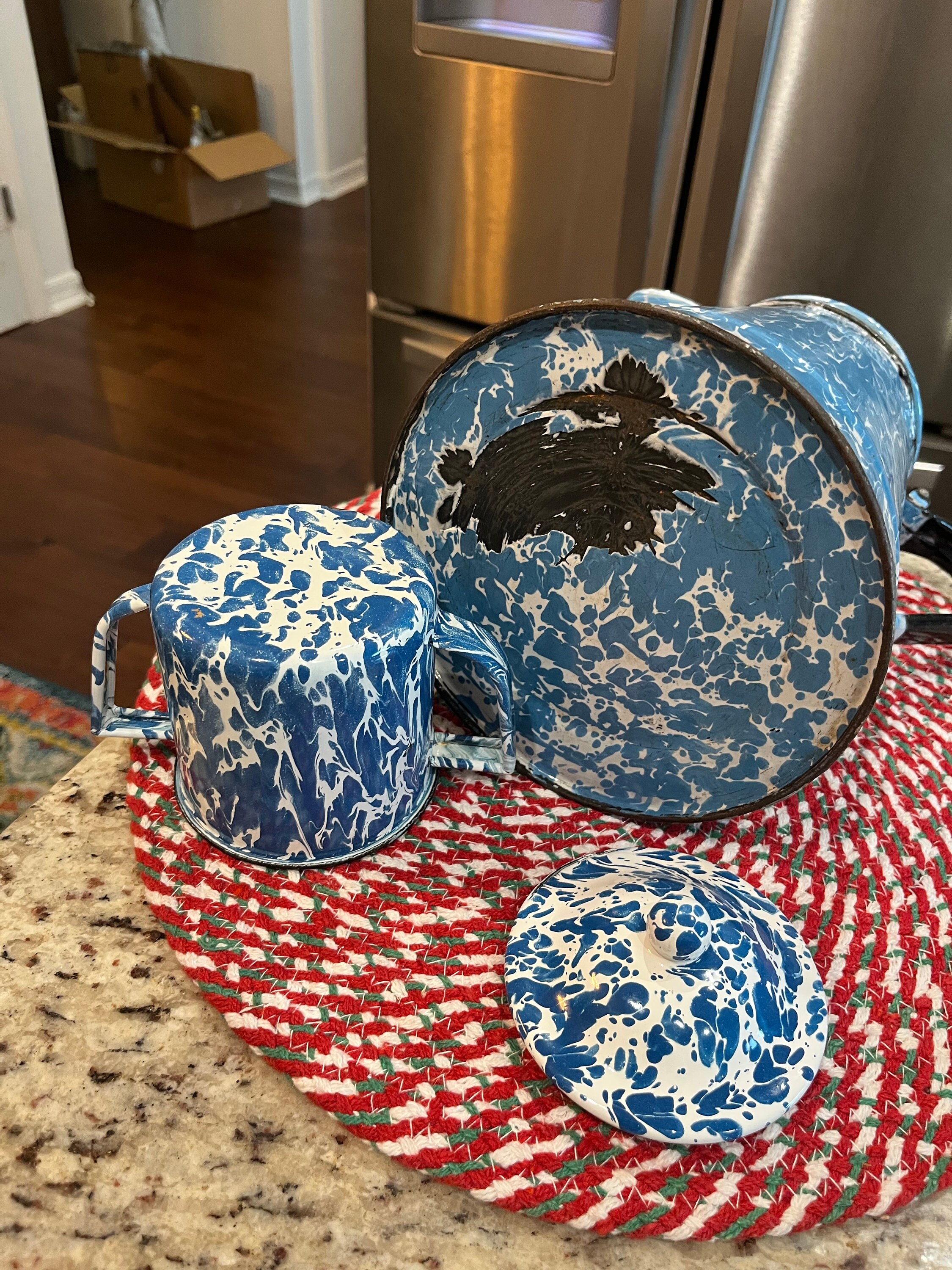 Vintage 1900's Antique Blue & White Splatterware - Etsy